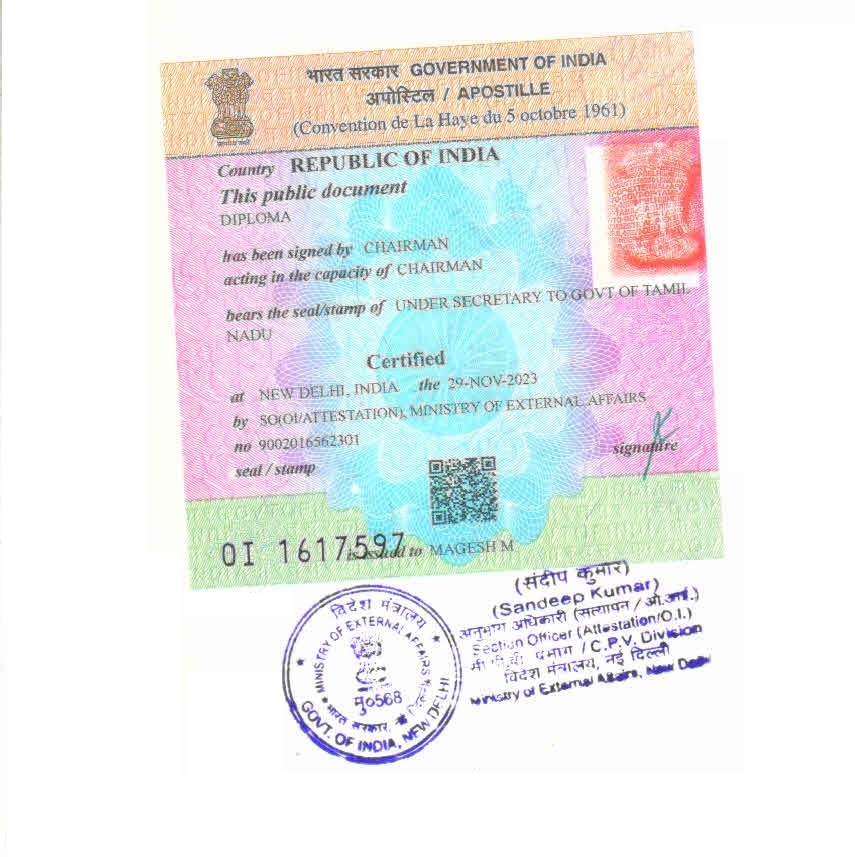 Attested Certificates, Sample Attested Certificates, Documents etc ...